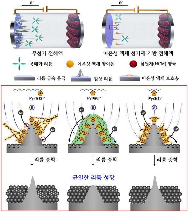 KAIST, 리튬 금속 배터리 수명 늘리는 액체 첨가제 개발